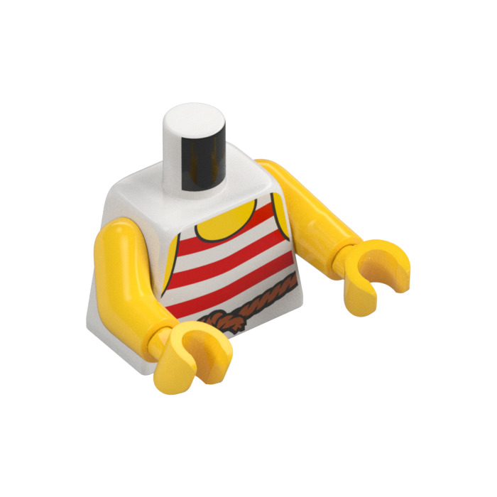 LEGO Torso with Sleeveless Striped Shirt and Rope Belt (3814 / 76382 ...