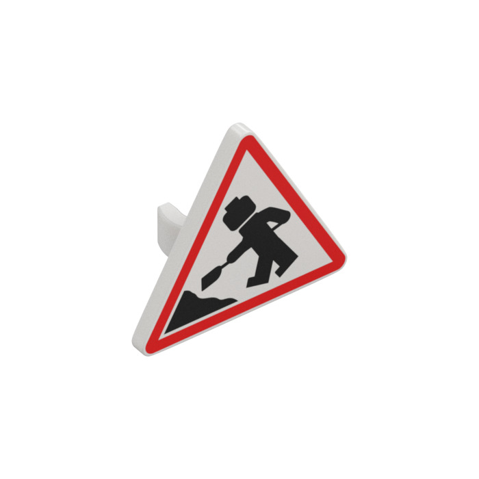LEGO Triangular Sign with Minifigure digging with Open 'O' Clip (78290 ...