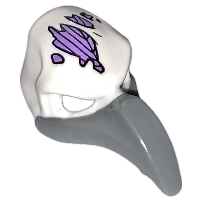 LEGO White Vulture Mask with Gray Beak and Purple Wounds (17414 ...