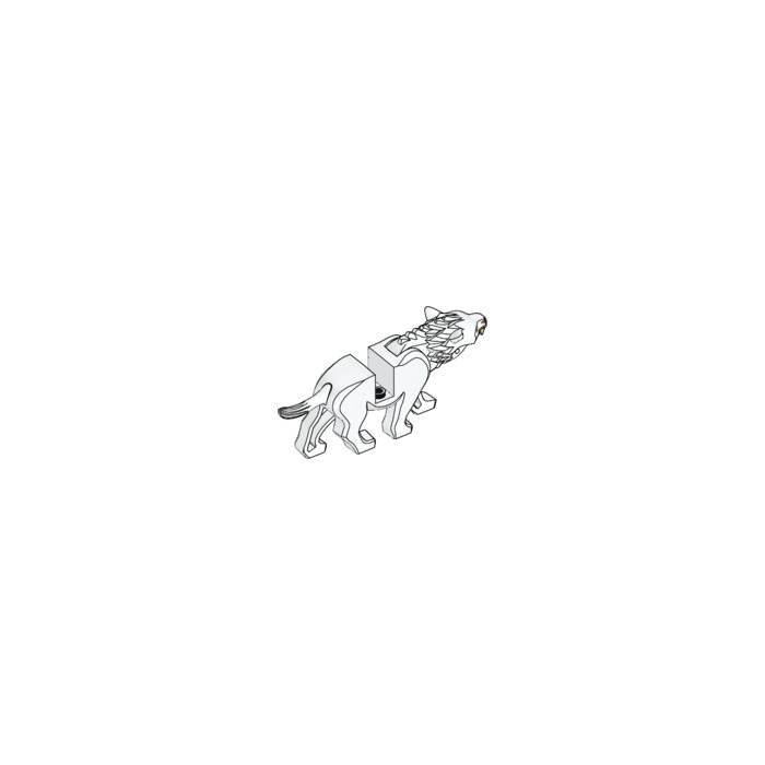 LEGO White Warg Body with Dark Red Nose (13206) | Brick Owl