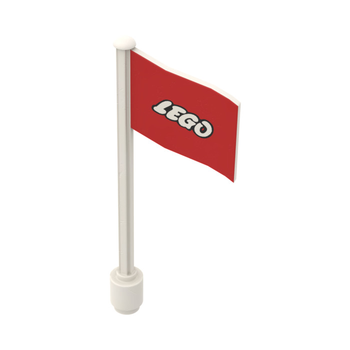 LEGO Wavy Flag on Ridged Flagpole with Lego Logo (777) | Brick Owl ...