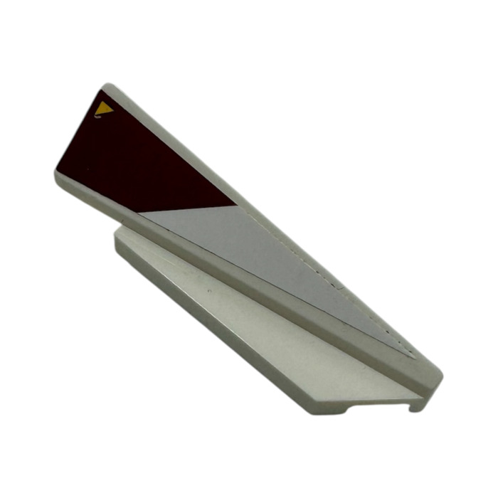 LEGO Wedge 1 x 5 Spoiler Right with dark red trapezoid on white ...