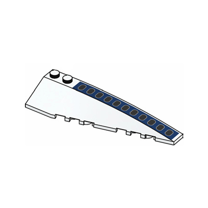 LEGO Wedge 10 x 3 x 1 Double Rounded Right with Dark Blue Stripe with ...