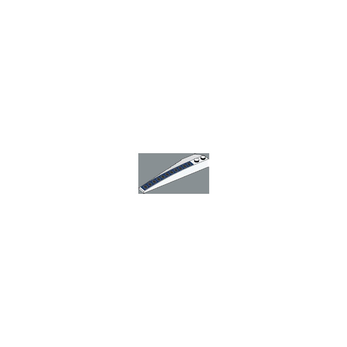 LEGO White Wedge 10 x 3 x 1 Double Rounded Right with Dark Blue Stripe ...