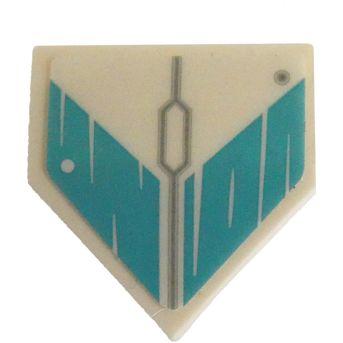 LEGO White Wedge 2 x 2 x 0.7 with Point (45°) with Dark Azure Chevron ...