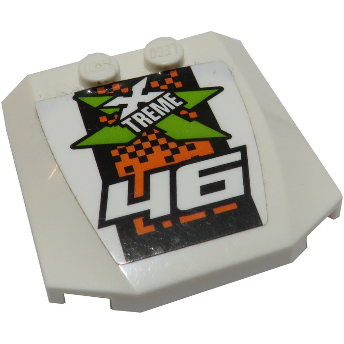 LEGO White Wedge 4 x 4 Curved with 46 Sticker (45677) | Brick Owl ...