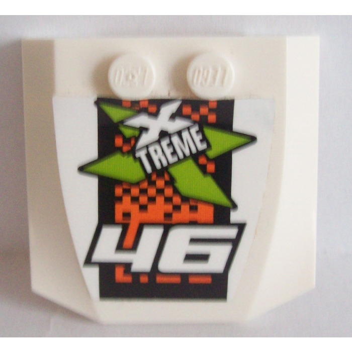 LEGO White Wedge 4 x 4 Curved with 46 Sticker (45677) | Brick Owl ...