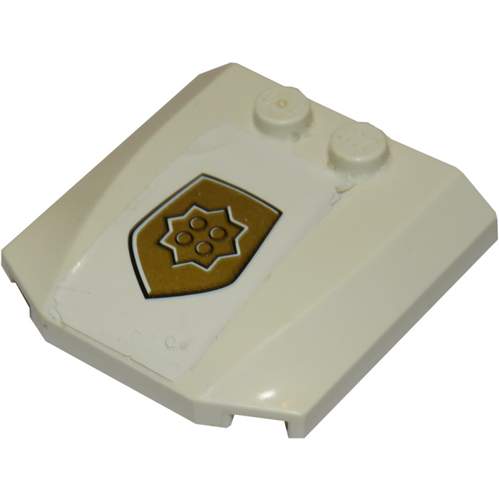 LEGO White Wedge 4 x 4 Curved with Gold Police Badge Sticker (45677 ...
