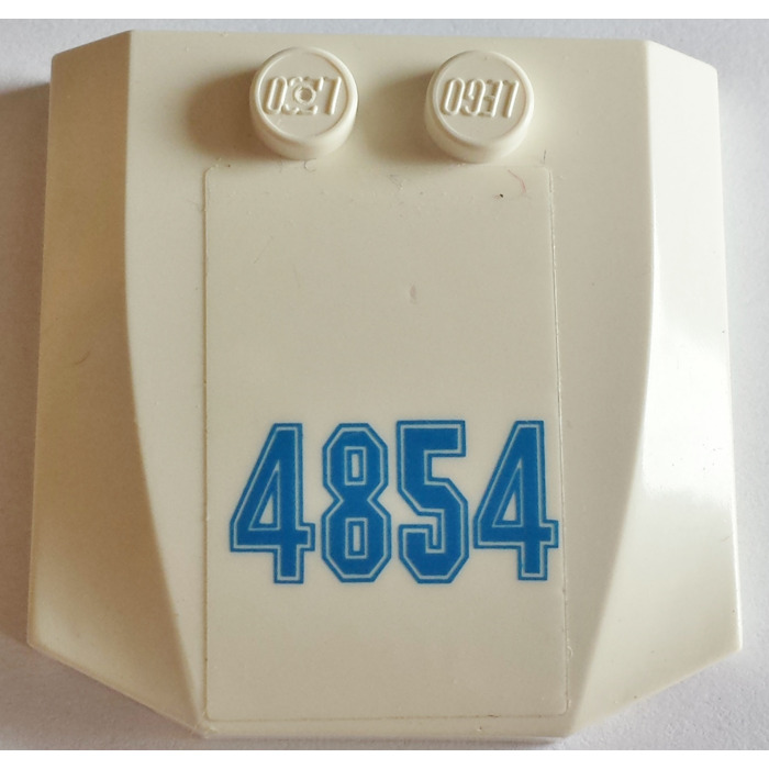 LEGO White Wedge 4 x 4 Curved with Number 4854 Sticker (45677) | Brick ...