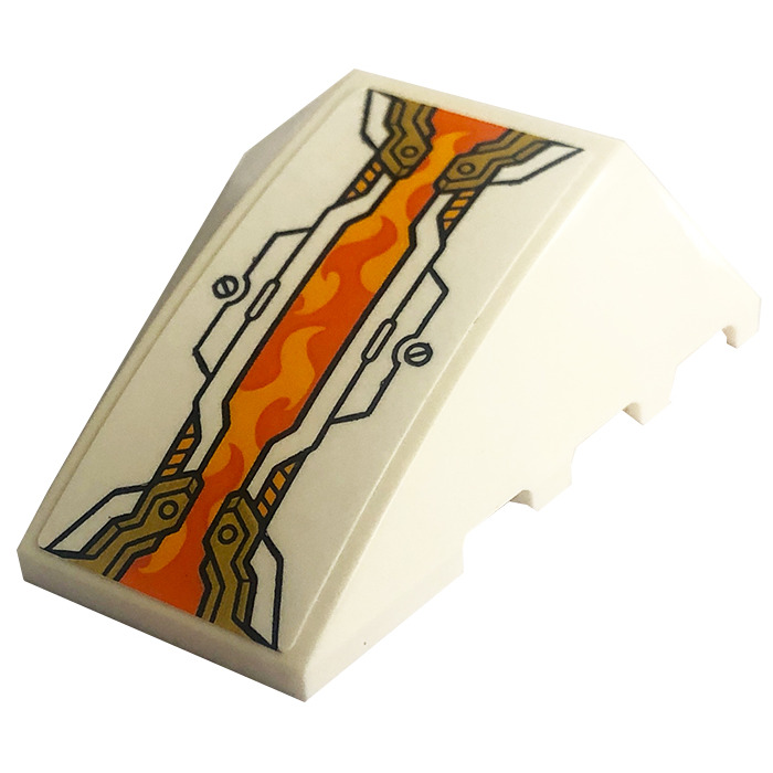 LEGO White Wedge 4 x 4 Triple Curved without Studs with Flames, Screws ...