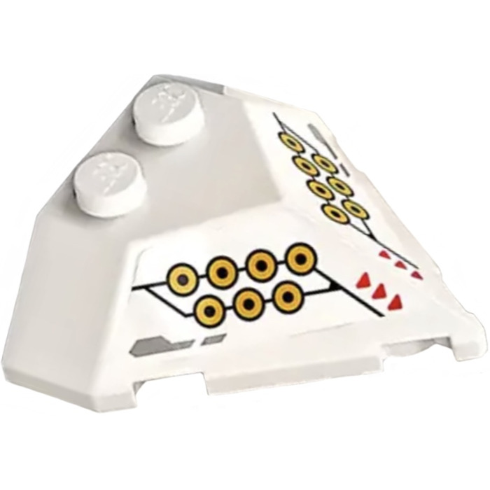 LEGO Wedge 4 x 4 with Point with Red Triangles, Gold Circles and Black ...