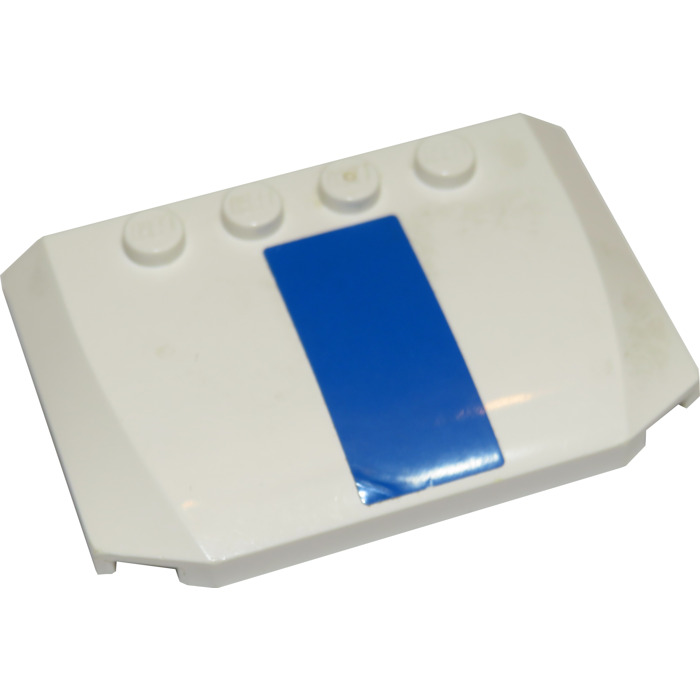 LEGO White Wedge 4 x 6 Curved with with Blue Stripe Sticker (52031 ...