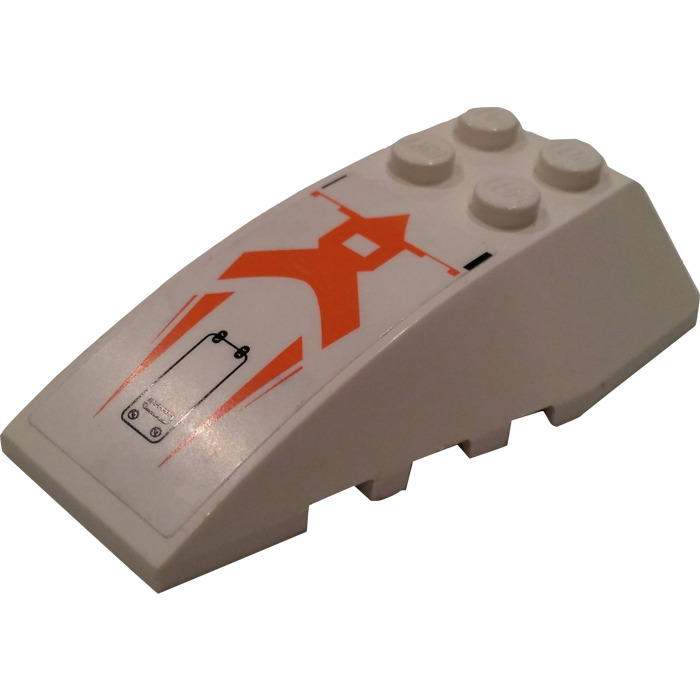 LEGO White Wedge 6 x 4 Triple Curved with Panel and Orange Curves ...