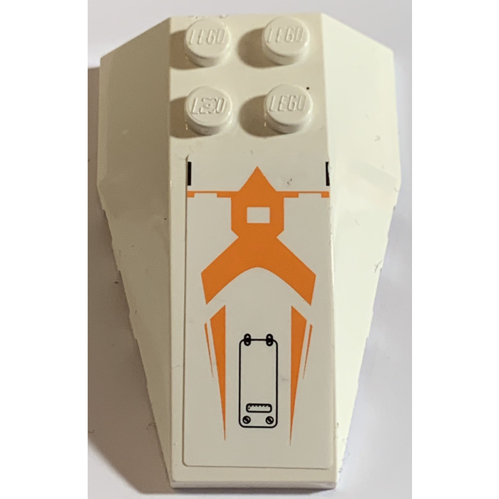 LEGO White Wedge 6 x 4 Triple Curved with Panel and Orange Curves ...