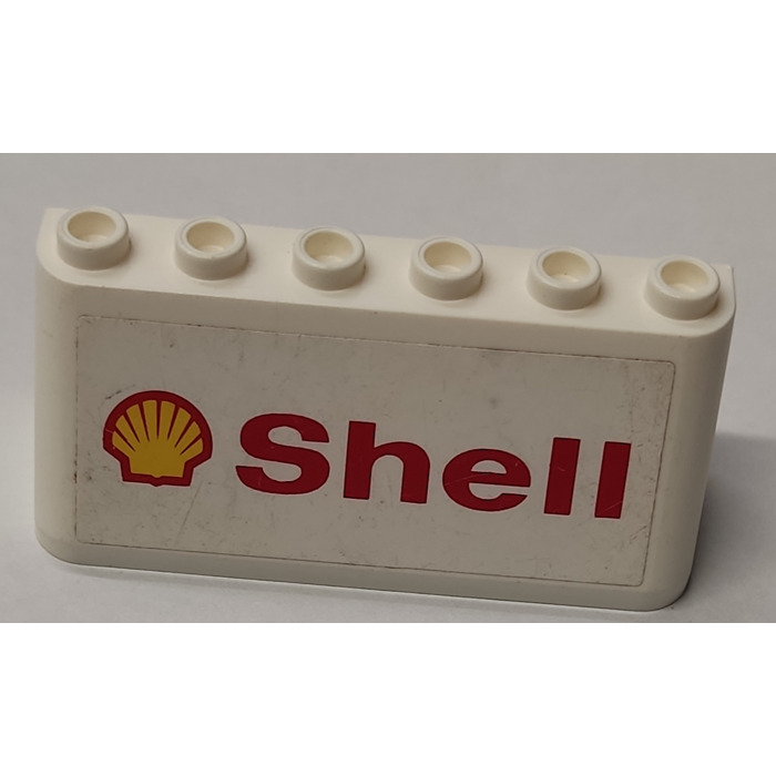 LEGO White Windscreen 2 x 6 x 2 with Shell Logo Sticker (4176) | Brick ...