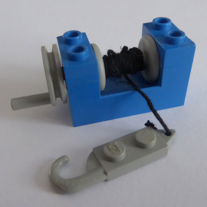 LEGO Winch 2 x 4 x 2 with Light Grey Drum with String and Light Grey ...
