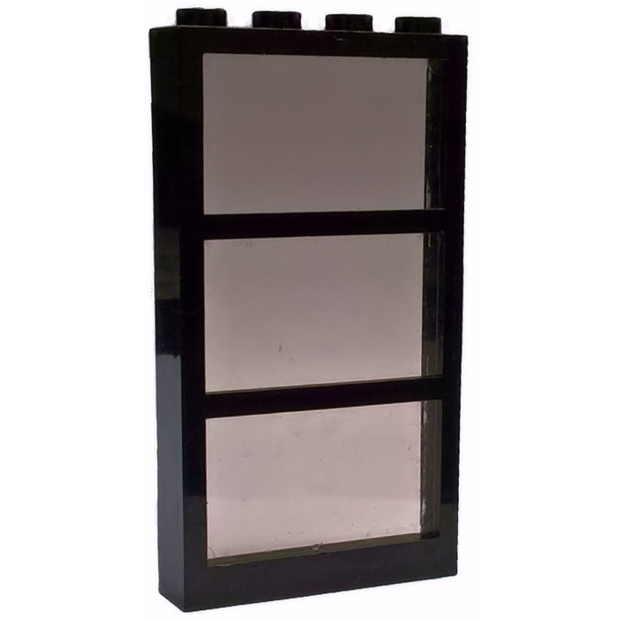 LEGO Window 1 x 4 x 6 with 3 Panes and Transparent Black Fixed Glass ...