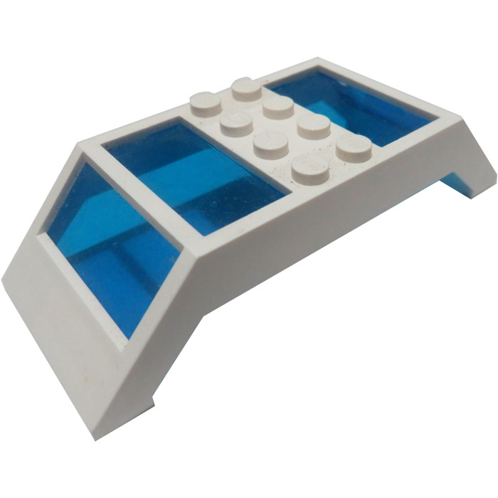 LEGO Window 10 x 4 x 2 with Sloped Ends and Transparent Dark Blue Glass ...