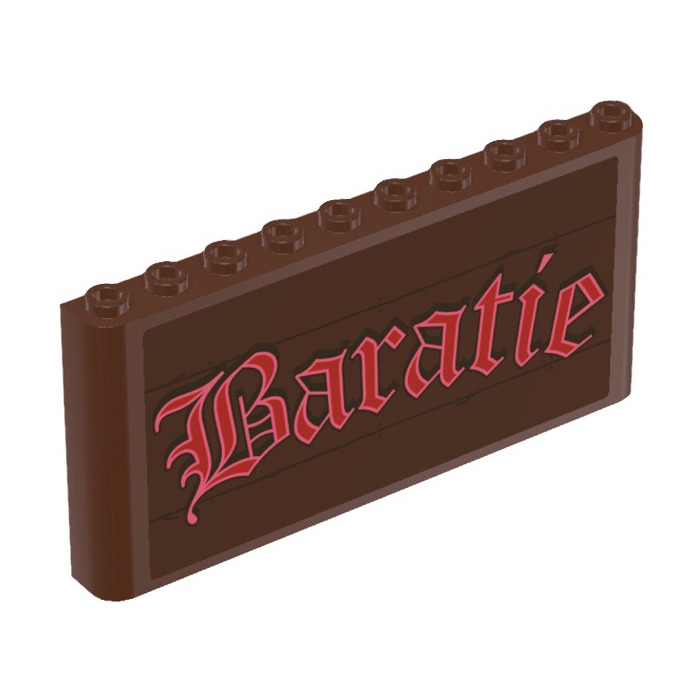 LEGO Windscreen 1 x 10 x 4 with ‘Baratie’ on Wooden Plank Sticker ...