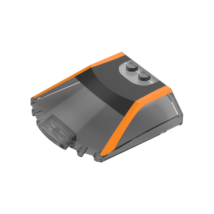 LEGO Windscreen 6 x 6 x 1.3 Curved with Orange Frame (2683) | Brick Owl ...