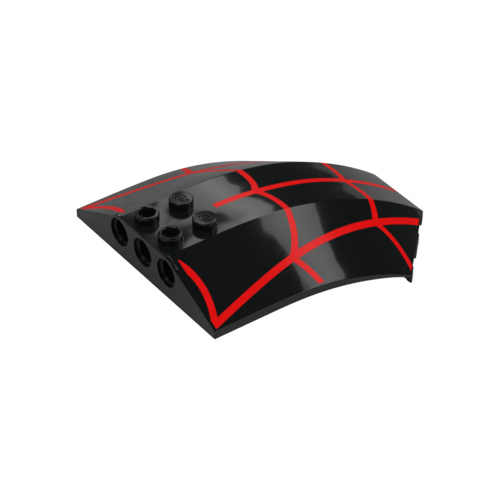 LEGO Windscreen 6 x 8 x 2 Curved with Red Webbing (40995) | Brick Owl ...