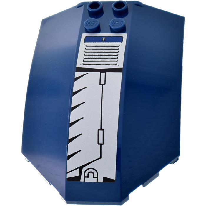 LEGO Windscreen 6 x 8 x 2 Curved with Vent & Grille (Right) Sticker ...