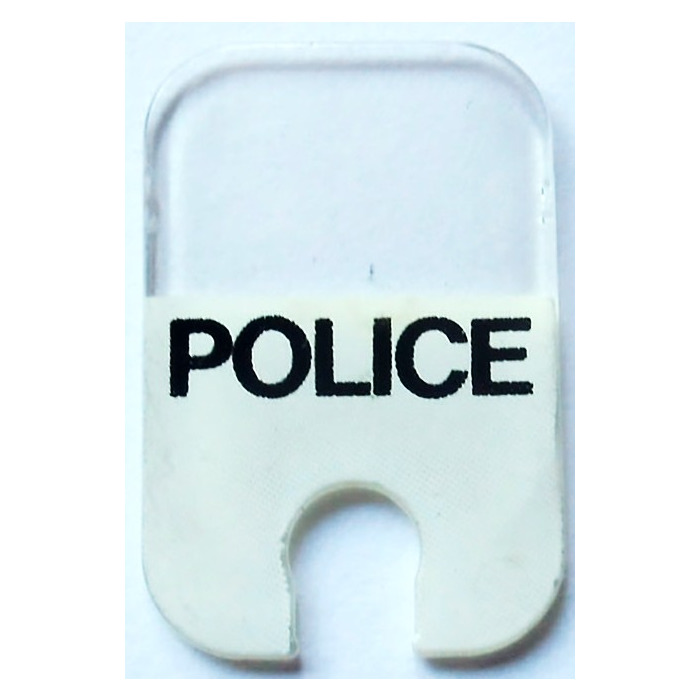 LEGO Windscreen - Motorcycle with Black 'POLICE' Pattern on White ...