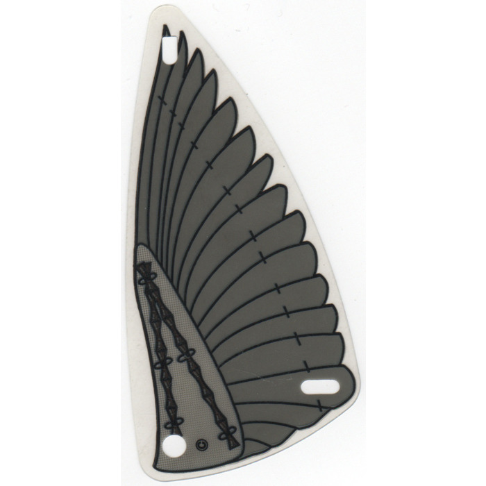 LEGO Wing 6 x 12 with Gray Feathers (71636) | Brick Owl - LEGO Marketplace