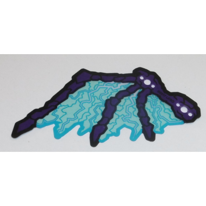 LEGO Wing with Dark Purple Bony Spines and Light Aqua Electric Veins ...