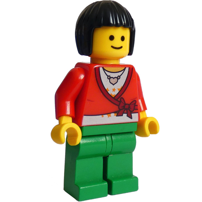 LEGO Woman in Red Shirt with Bow Minifigure | Brick Owl