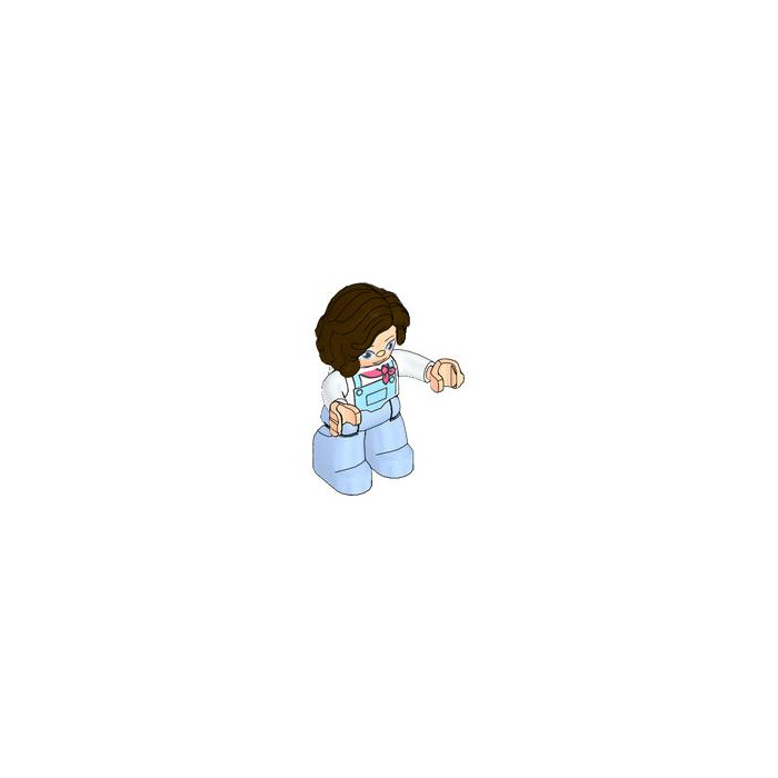 LEGO Woman with Blue Overalls and Dark Brown Hair Duplo Figure | Brick ...