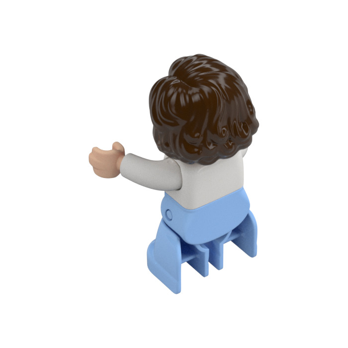 LEGO Woman with Blue Overalls and Dark Brown Hair Duplo Figure | Brick ...
