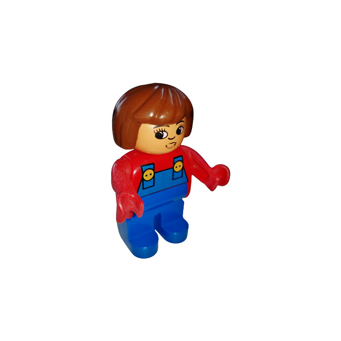 LEGO Woman with Blue Overalls and Red Top Duplo Figure | Brick Owl