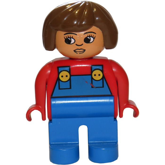 LEGO Woman with Blue Overalls and Red Top Duplo Figure | Brick Owl
