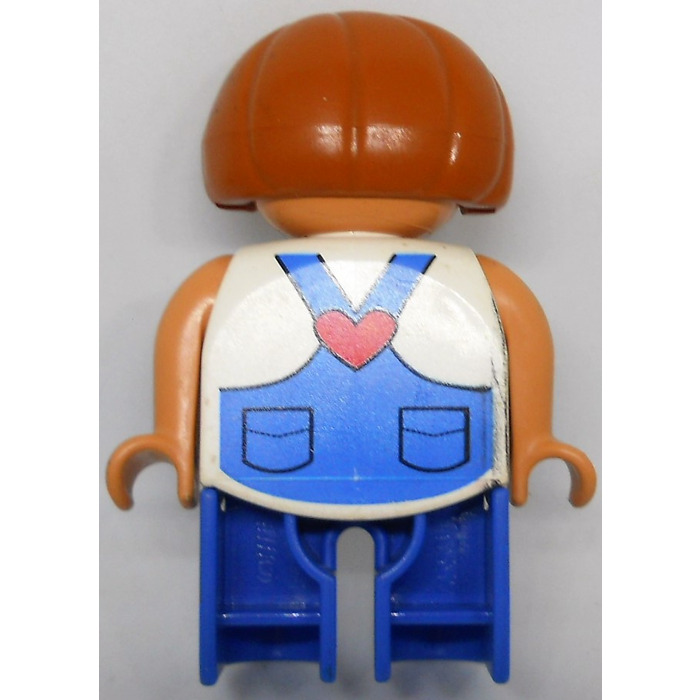 LEGO Woman with Blue Overalls with Hearts Duplo Figure | Brick Owl ...