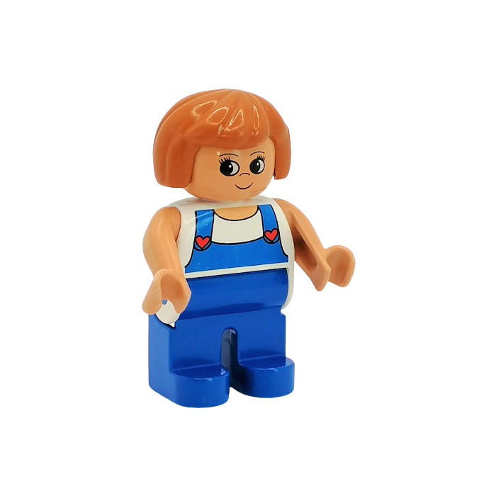 LEGO Woman with Blue Overalls with Hearts Duplo Figure | Brick Owl ...