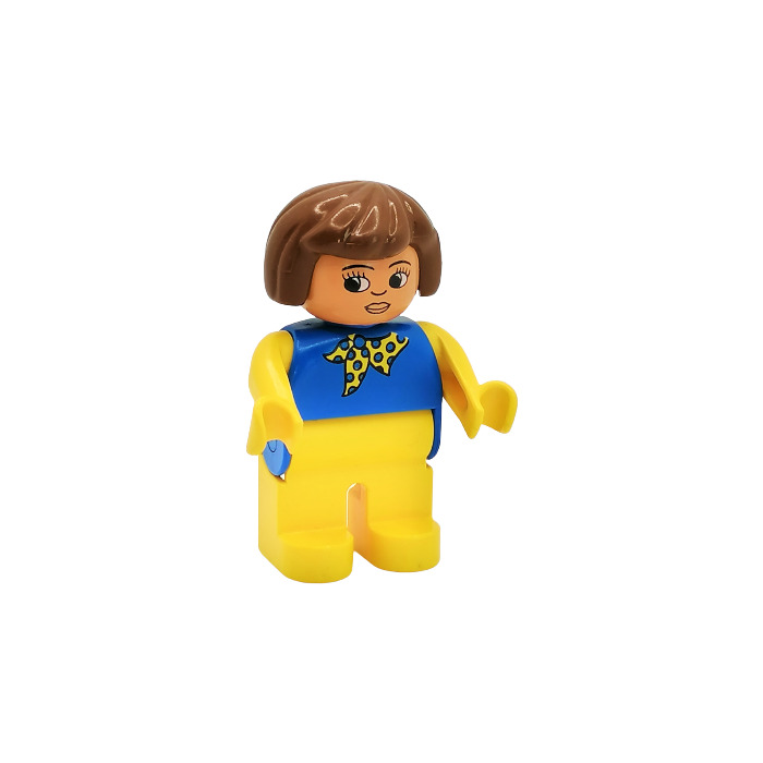 LEGO Woman with Blue Top with Polka Dot Scarf Duplo Figure | Brick Owl ...
