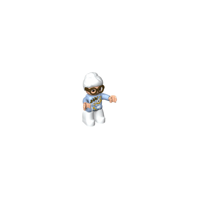 LEGO Woman with Bright Light Blue Top with Flowers and Glasses Duplo ...