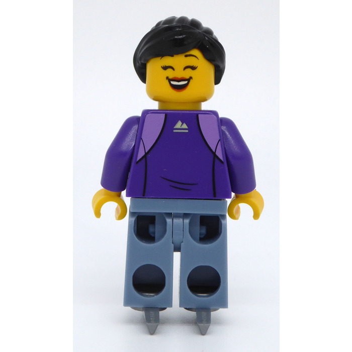 LEGO Woman with Dark Purple Jacket and Sand Blue Legs with Ice Skates ...