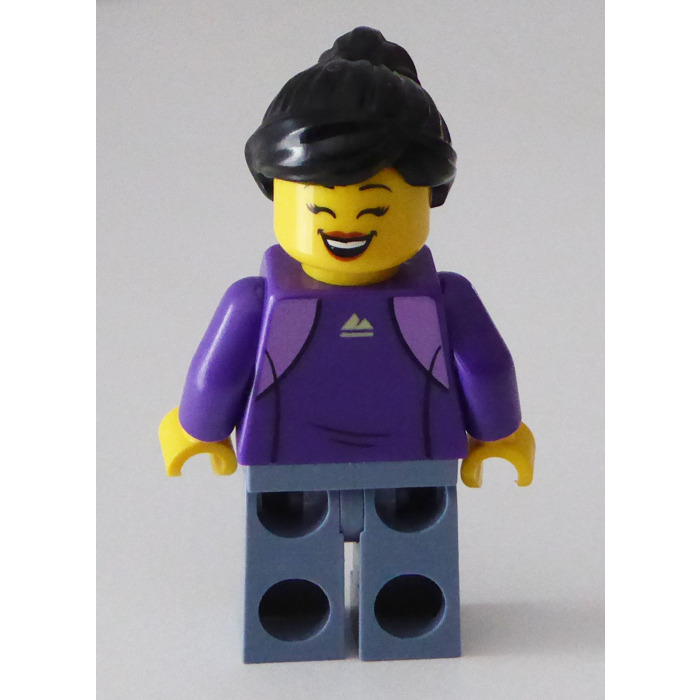 LEGO Woman with Dark Purple Jacket and Sand Blue Legs without Ice ...