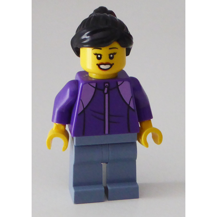 LEGO Woman with Dark Purple Jacket and Sand Blue Legs without Ice ...