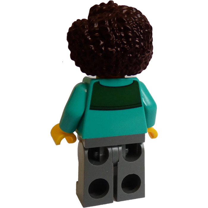 LEGO Woman with Dark Turquoise Jacket and Coiled Hair Minifigure ...