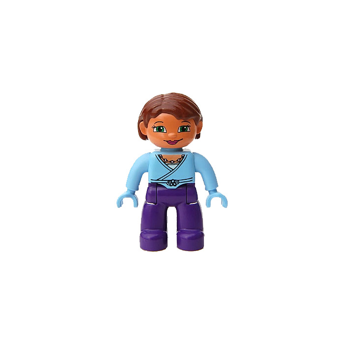 LEGO Woman with Light Blue Wrap Top and Hands Duplo Figure | Brick Owl