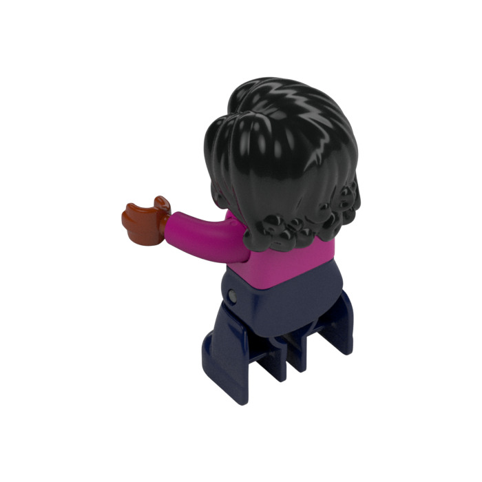 LEGO Woman with Magenta Shirt with Flower and Dark Blue Legs Duplo ...
