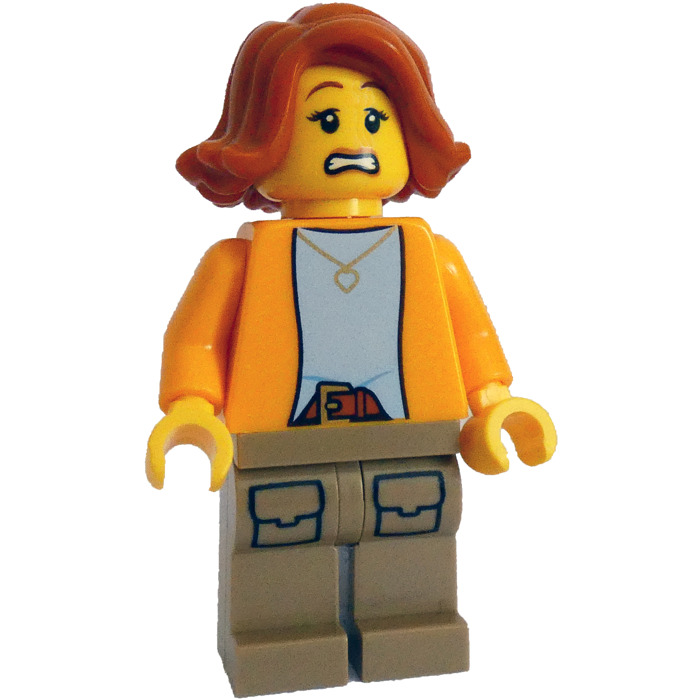LEGO Woman with Orange Jacket Minifigure | Brick Owl - LEGO Marketplace