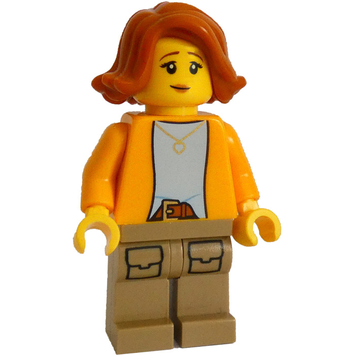 LEGO Woman with Orange Jacket Minifigure | Brick Owl - LEGO Marketplace