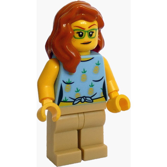 LEGO Woman with Pineapple Top and Tan Legs Minifigure | Brick Owl