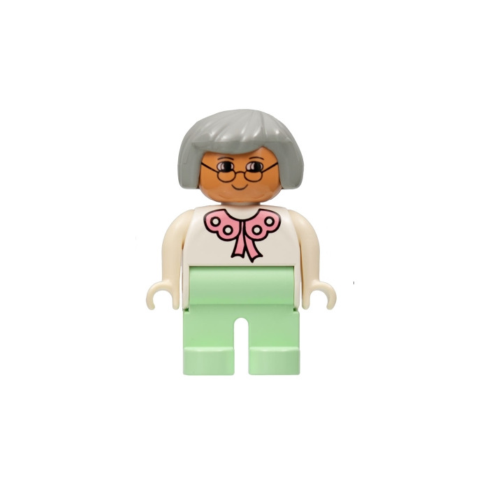 LEGO Woman with White Blouse with Pink Lace Duplo Figure | Brick Owl