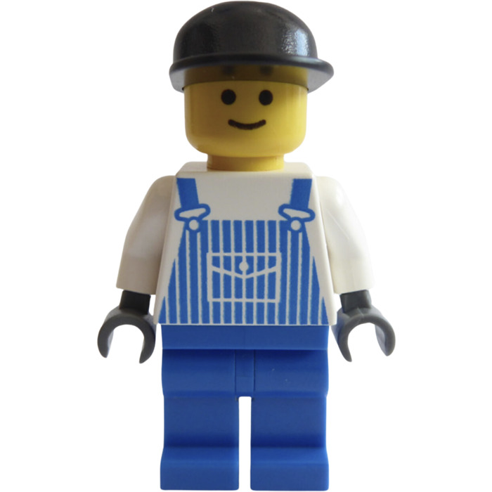 LEGO Worker in Striped Overalls Minifigure | Brick Owl