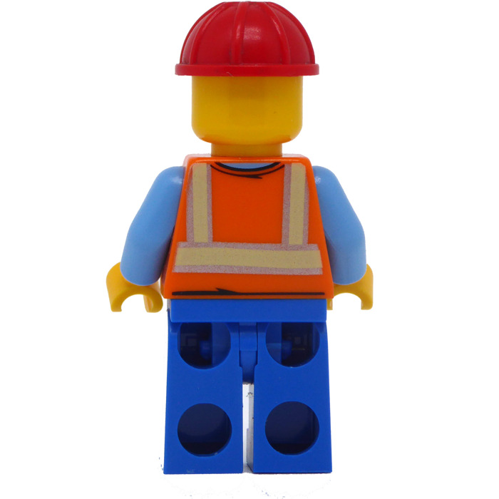LEGO Worker with Safety Vest, Red Construction Helmet, Glasses ...